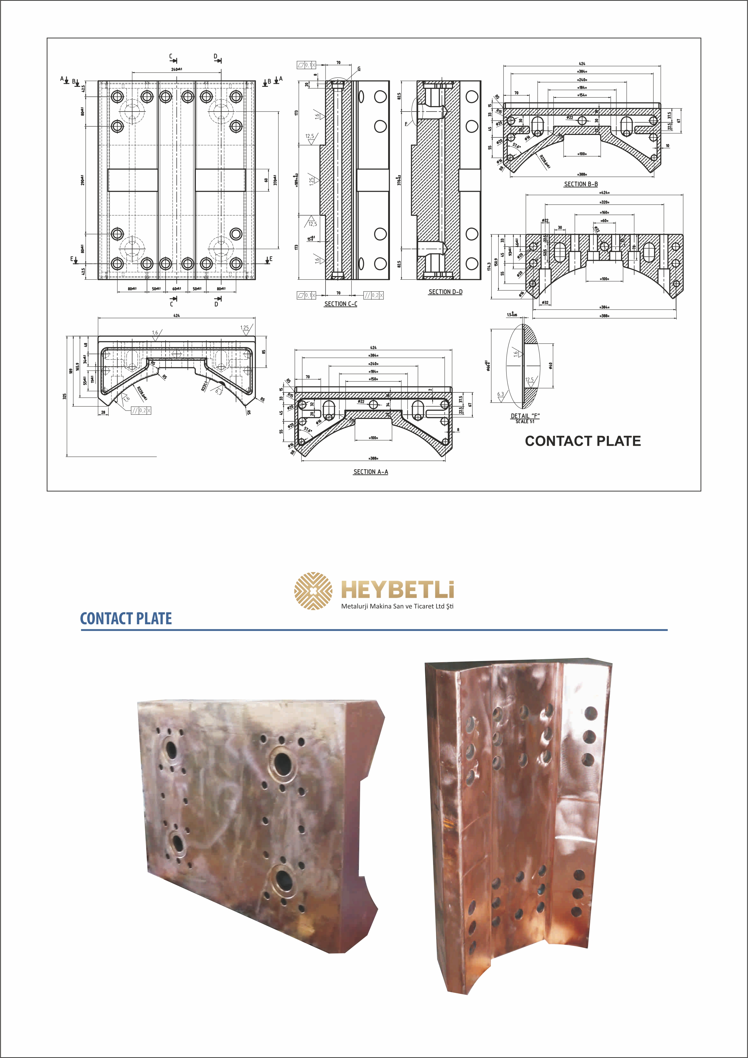 01. Copper Cast Products - Heybetli - Copper Contact Plate
